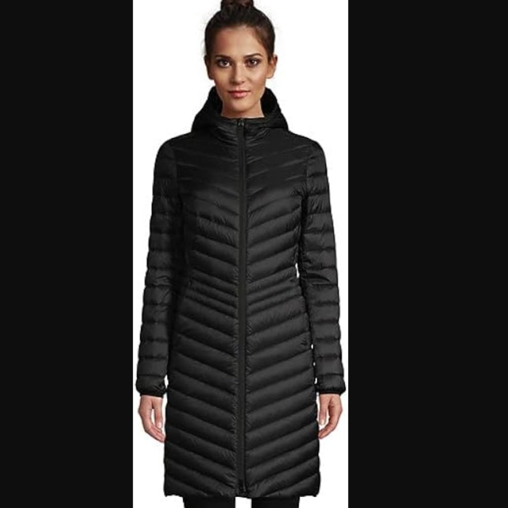 Lands End Ultra Lightweight Packable Down Coat - Blac… - Gem